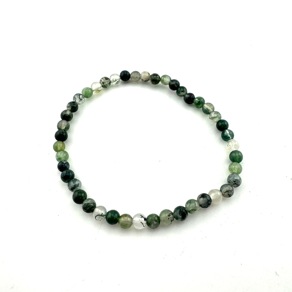 4mm Gemstone Bracelet, Dainty Gemstone Round Bracelet, Natural Crystal ...
